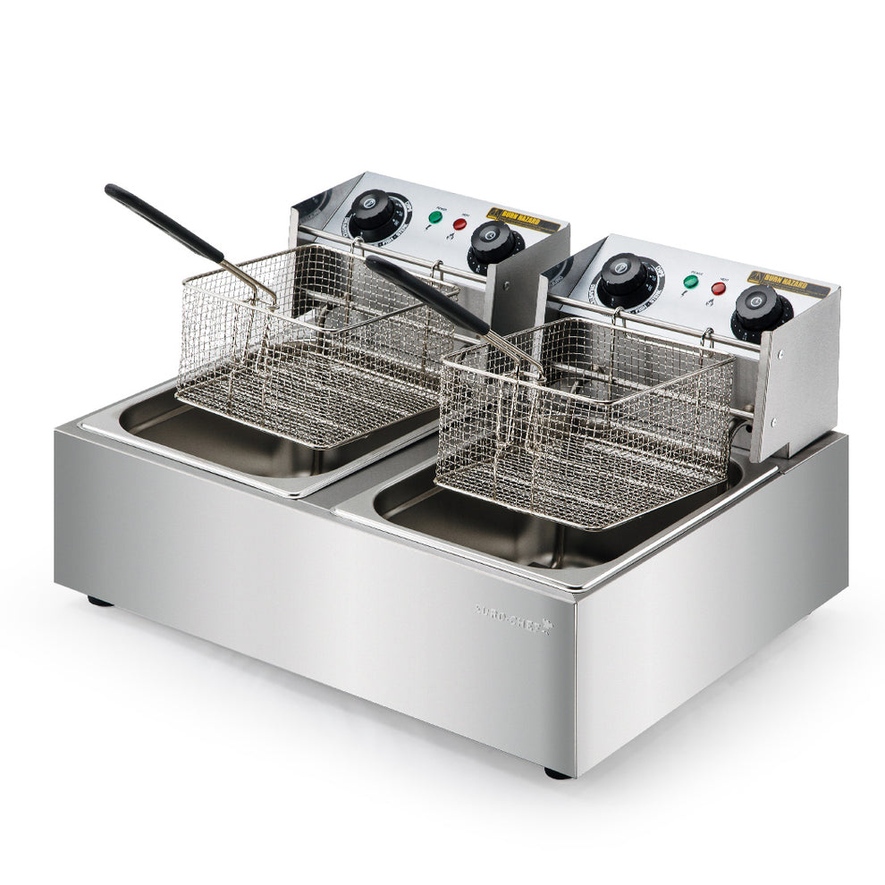 EuroChef Twin Basket Electric Deep Fryer 5000W – 2x10L ...